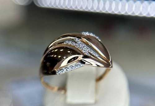 Золотое кольцо 585 пробы новое золото (ладо)