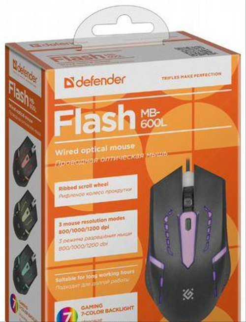 Игровая мышь Defender Flash MB-600L, черный