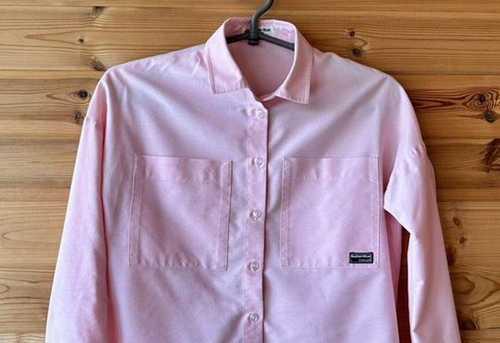 Button blue рубашка блузка 146 розовая хлопок