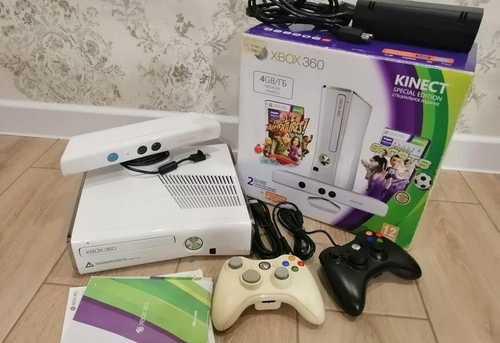 Xbox 360 white прошит Freeboot, Kinect, 2 геймпада