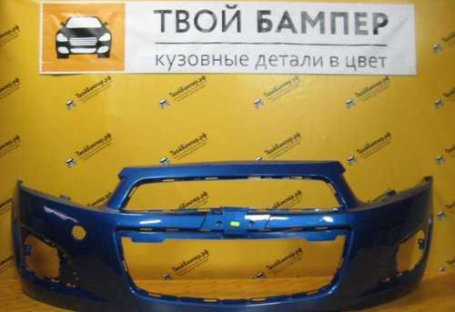 Бампер передний Chevrolet Aveo Т-300 цвет Синий
