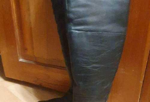 Сапоги ботфорты 39 размер черные кожаные