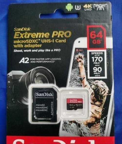 Экстремально быстрая SanDisk Extreme Pro 64Gb