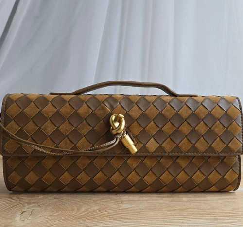 Клатч Bottega Veneta плетёная замша кожа