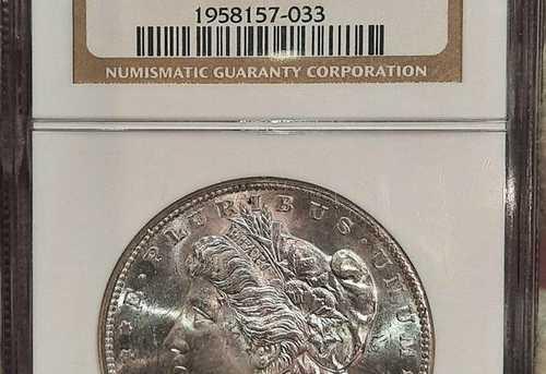Серебряная монета США. 1881 г. NGC. MS63