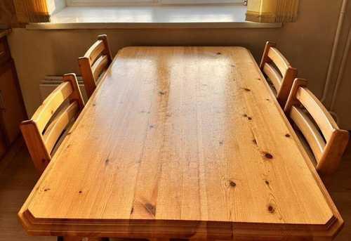 Обеденный деревянный стол из массива сосны
