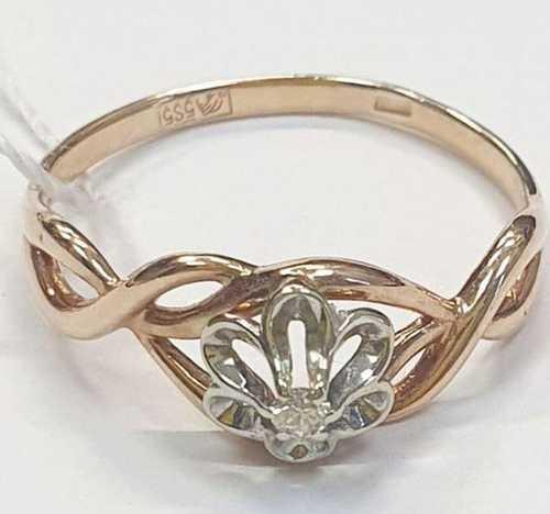 Золотое кольцо с бриллиантом р16,5 (14000)