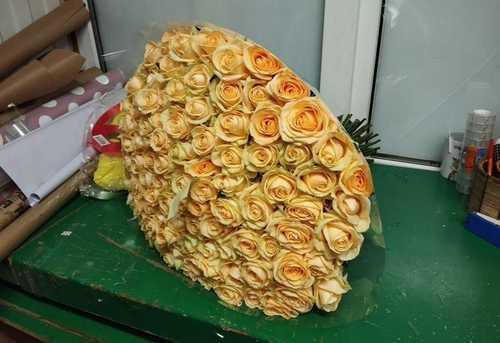 101 роза 60 см персиковая роза удивить