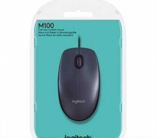 Мышь Logitech M100 Optical Mouse Серый (910-00500