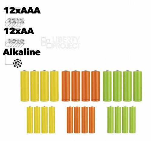 Батарейки Xiaomi Rainbow (аа 12шт + ааа 12шт)