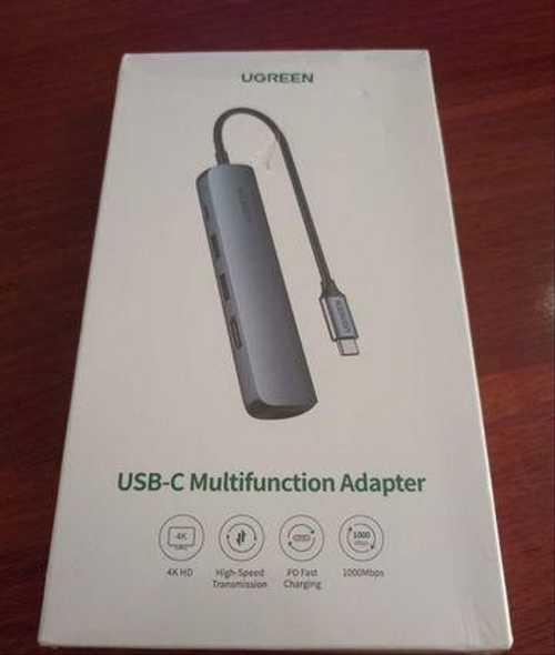 USB-концентратор ugreen, Type-C USB 3, hdmi, RJ45