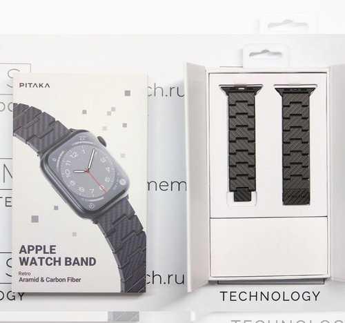 Браслет Карбоновый pitaka Apple Watch 38-49mm (Retro)