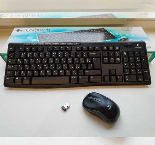 Беспроводная клавиатура и мышь logitech mk 270