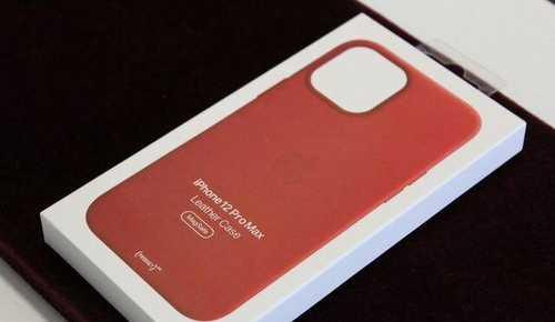 Чехол iPhone 12 Pro Max Кожаный Leather Case RED
