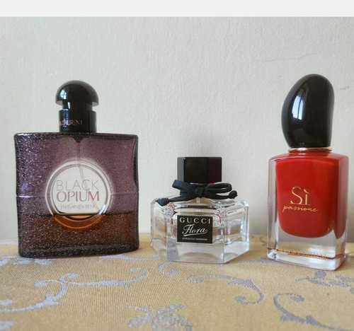 Black Opium. Gucci Flora. Armani Si Passione