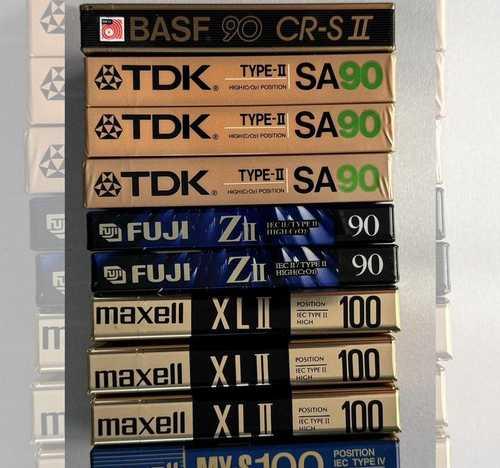 Аудиокассеты новые Fuji, Basf, TDK, Maxell