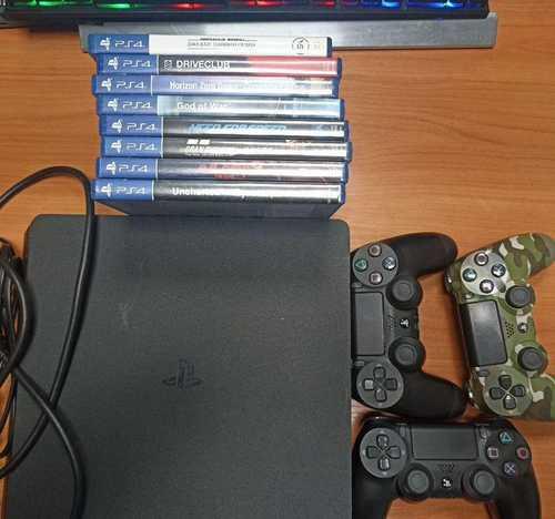 Sony playstation 4 Slim 1tb с играми