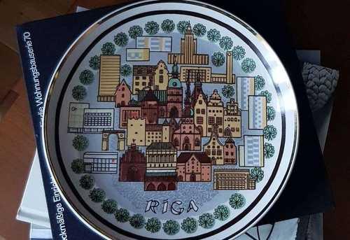 Настенная тарелка Старая Рига 1970 СССР винтаж