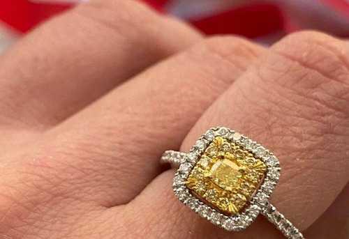 Кольцо с желтым фантазийным бриллиантом