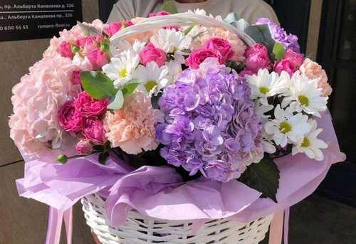Гортензия,розы,хризантема букет цветов с доставкой