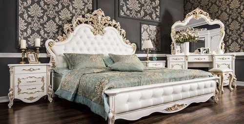 Двуспальная кровать Флоренция белая (180*200)