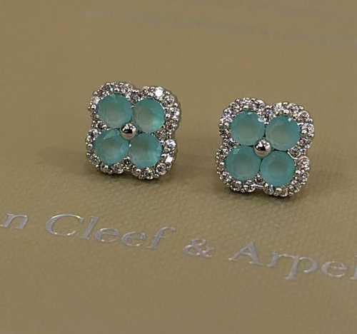 Серьги клевер мотив Van Cleef & Arpels