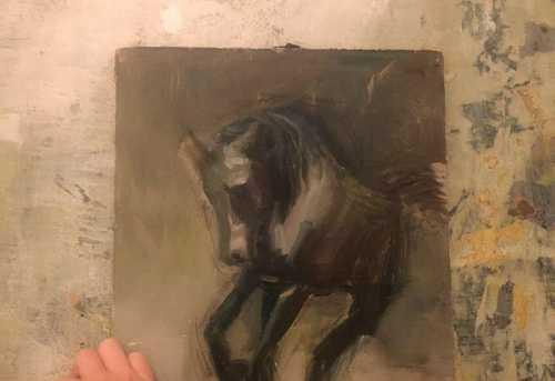 Картина ручной работы масло конь