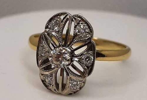 Золотое кольцо 750 СССР бриллианты
