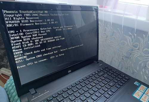 Ноутбук DNS w765sua на запчасти/под ремонт