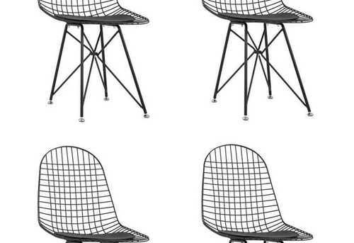 Стул обеденный Eiffel черный с черной подушкой 4 ш