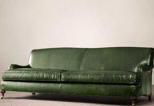 Кожаный винтажный диван "Georg IV"
