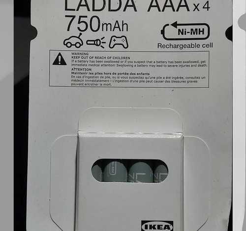 4 аккумулятора AAA Ladda 750mAh Japan