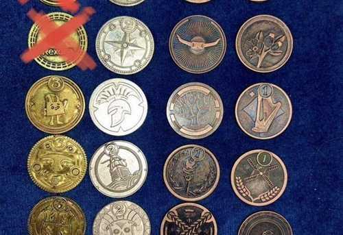 Монеты из Пятёрочки,золото-100р,серебро/бронза-50р