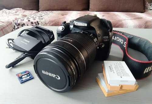 Зеркальный фотоаппарат Canon 550d kit 18-135