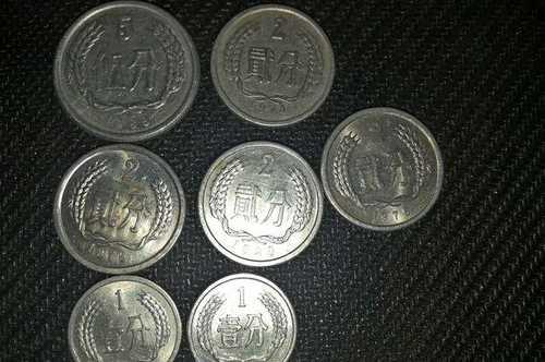 Монеты Китая (кнр) 70-80 г.в цена за весь лот