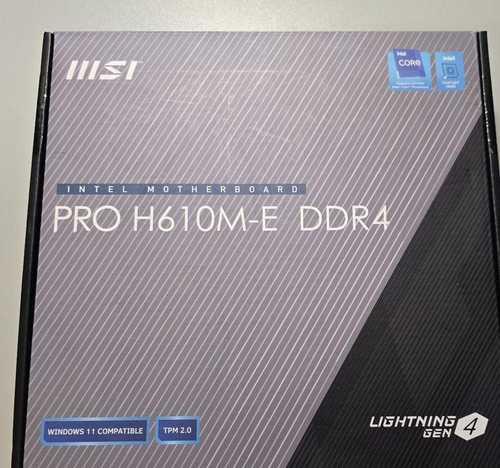 Материнская плата MSI PRO H610M-E DDR4