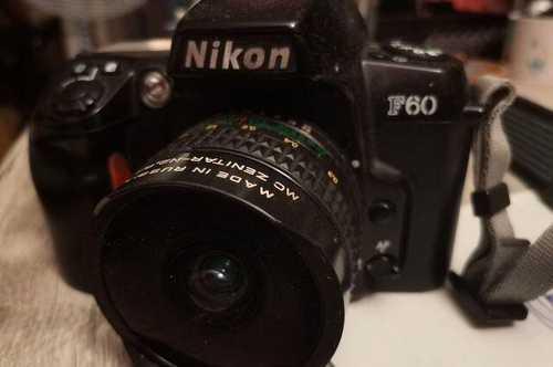 Плёночный Nikon f60 с объективом