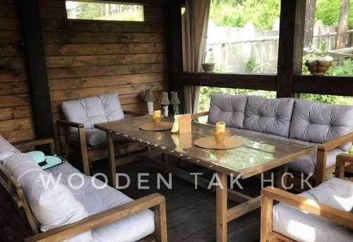 Садовая мебель уличный диван из дерева тумб сауна