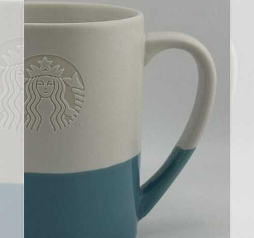 Кружка Starbucks Two Tone Aqua Teal White Оригинал