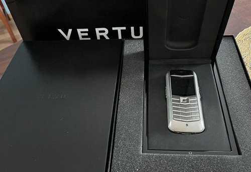 Vertu Constellation Polished Stainless Steel Black Leather