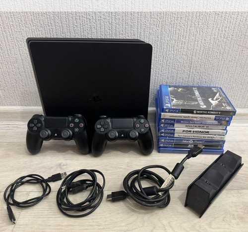 Sony playstation 4 slim 1tb   24 игры 2джойстика