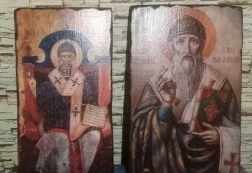 Большие иконы свв Троица,Спиридон Тр,Сергий Р