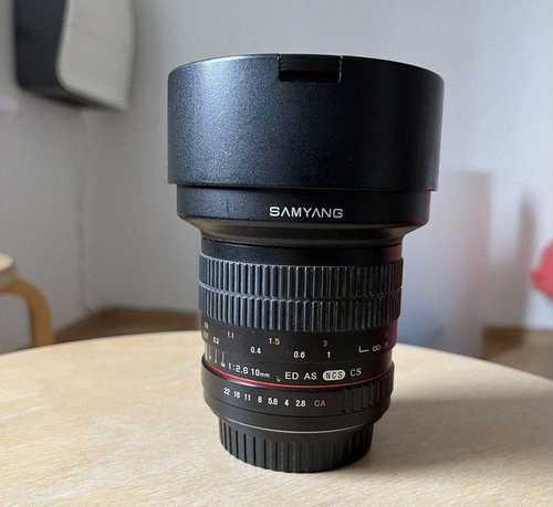 Объектив samyang 10mm 2.8 под кроп Canon