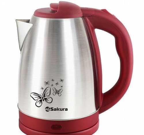 Чайник электр SA-2135RS (1.8) нерж красн д