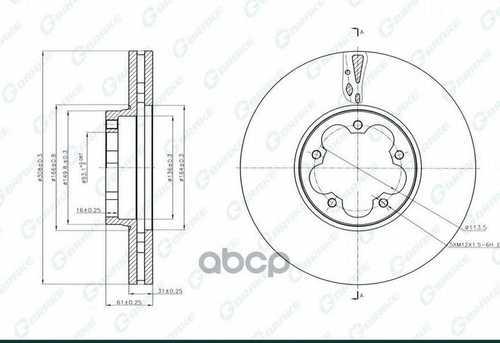 Диск тормозной G-brake GR-21690 (сверловка 113