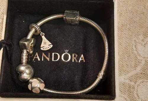 Pandora браслет и шармы, украшение, серебро