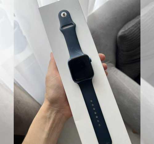 Часы apple watch 7 45 mm blue