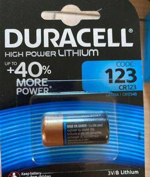 Батарейки Duracell code: 123 3V/B Lithium