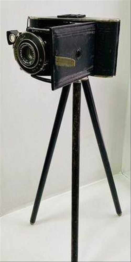 Старинный фотоаппарат гармошка со штативом agfa