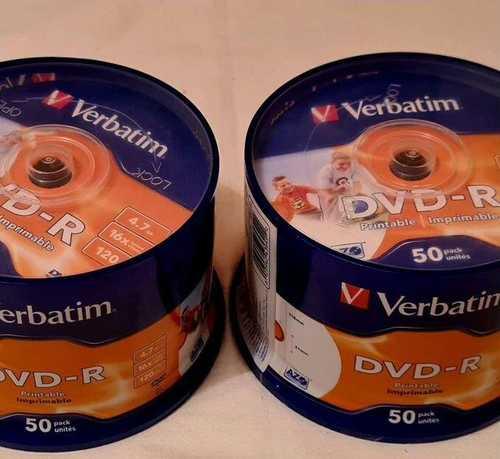 DVD диски Verbatim, новая упаковка, 50 шт